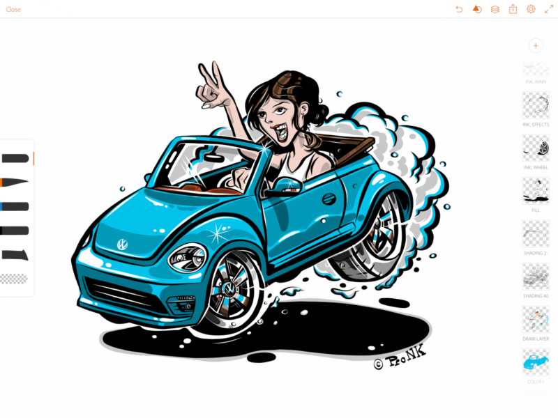 Sketching a VW Bug Convertible - Pronk Graphics | Take Creative Action ...
